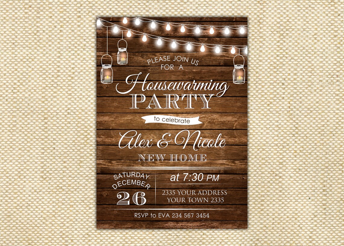 Housewarming Party Invitation. Rustic Housewarming Invitation. | Etsy