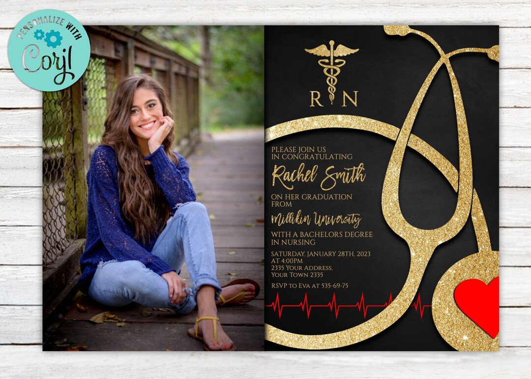 Editable Nursing Graduation Invitation. Nursing Graduation Invitation ...