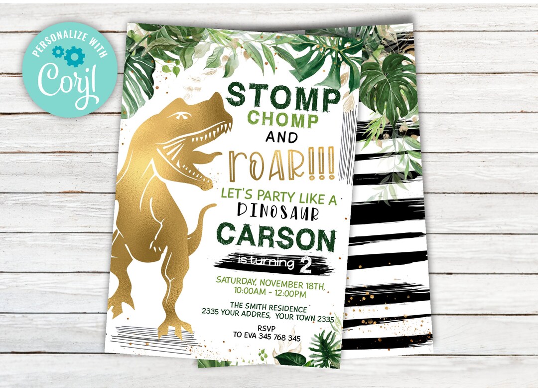 Editable Dinosaur Birthday Invitation: Jungle Party (digital Item) - Etsy