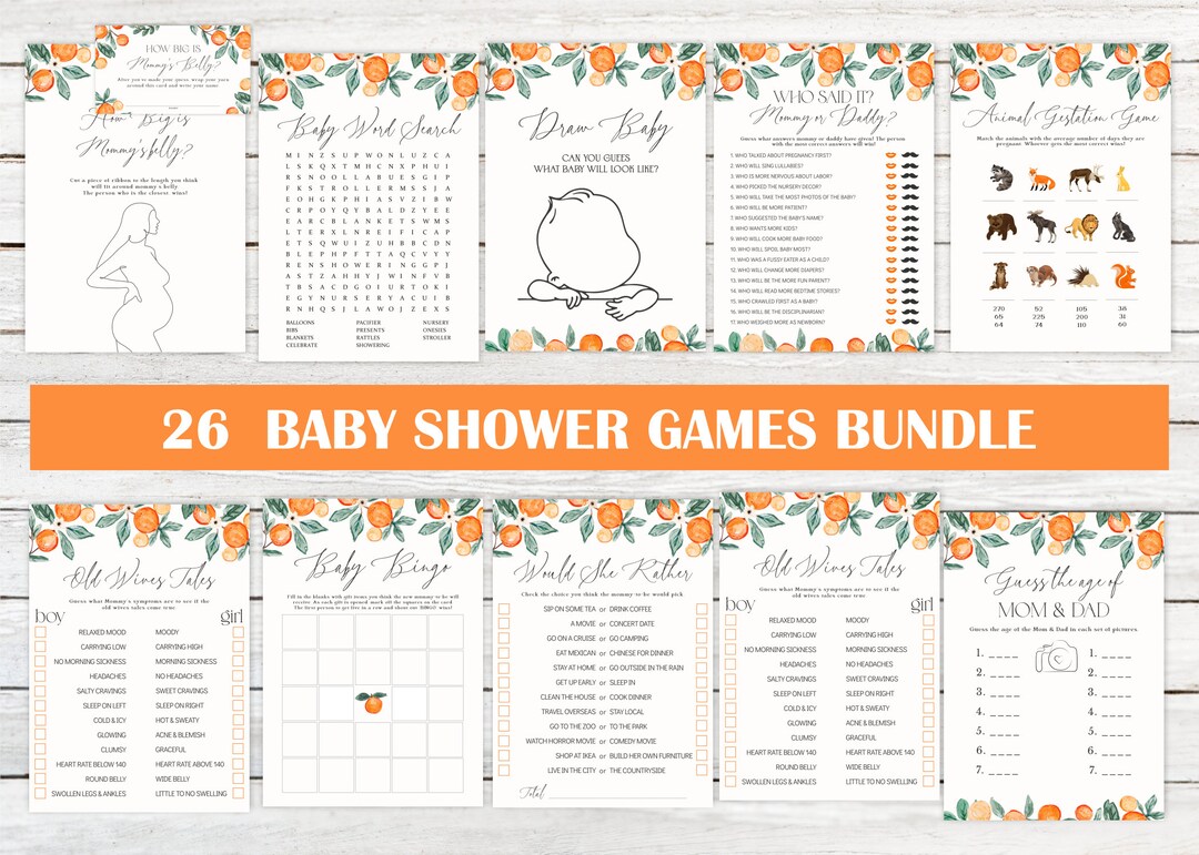 Little Cutie Baby Shower Games Bundle (editable Digital Download) - Etsy
