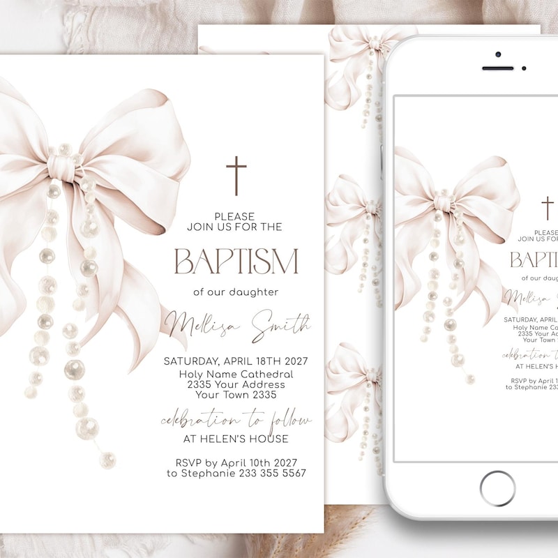 Baptism Ribbon and Rosary - Etsy