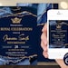 Editable Royal Birthday Party Invitation. Royal Celebration Invite ...