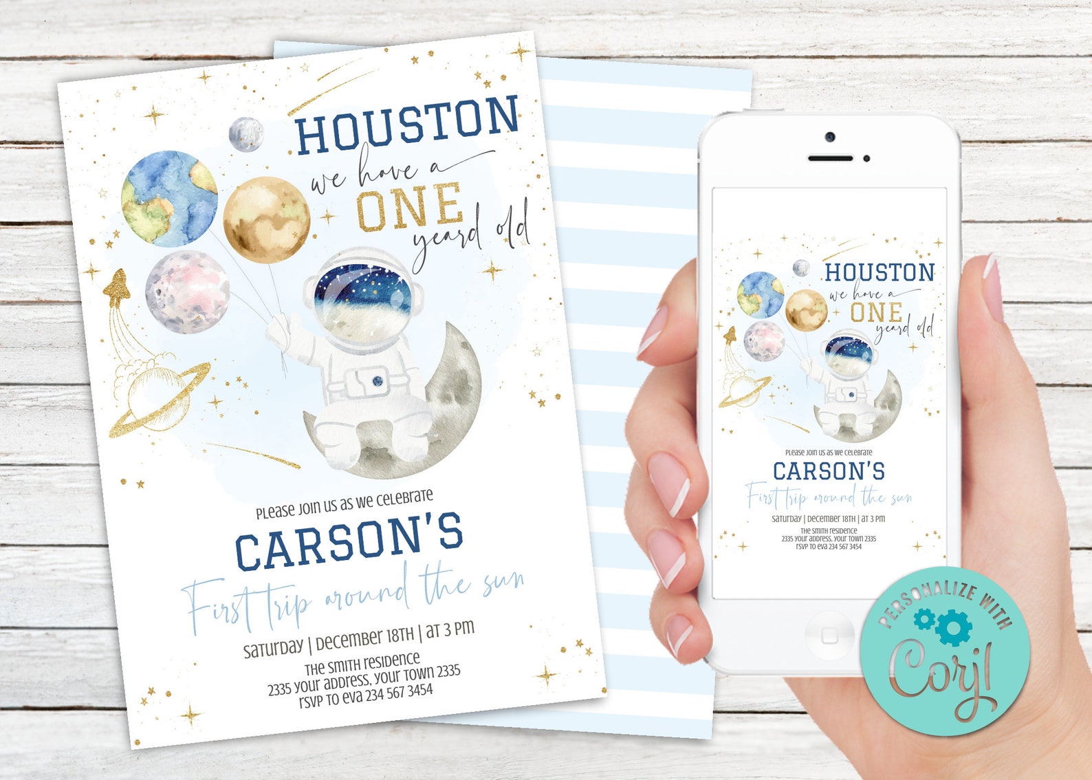 Editable Planet Birthday Invitation. Outer Space Invitation. | Etsy