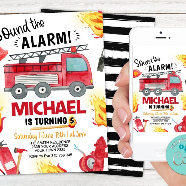 Fireman Invitation - Etsy