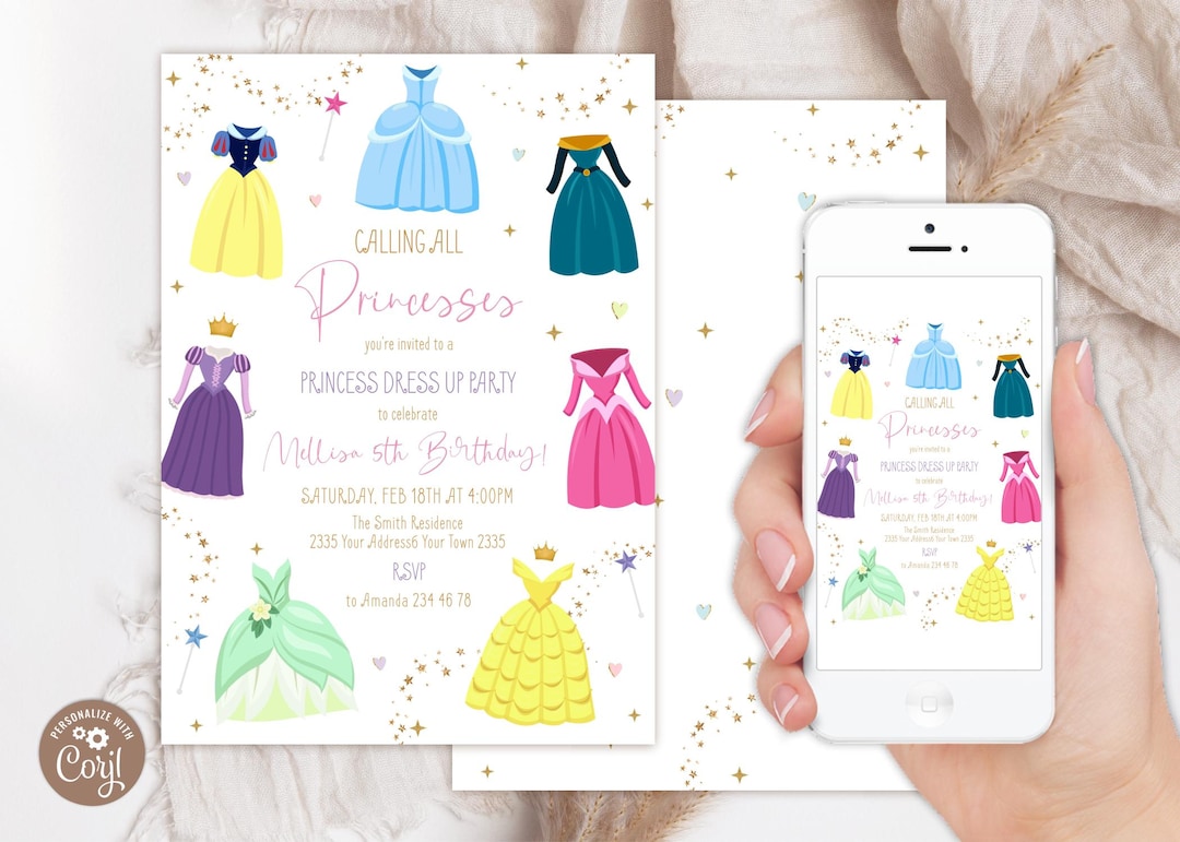 Editable Princess Birthday Invitation. Calling All Princesses Party ...