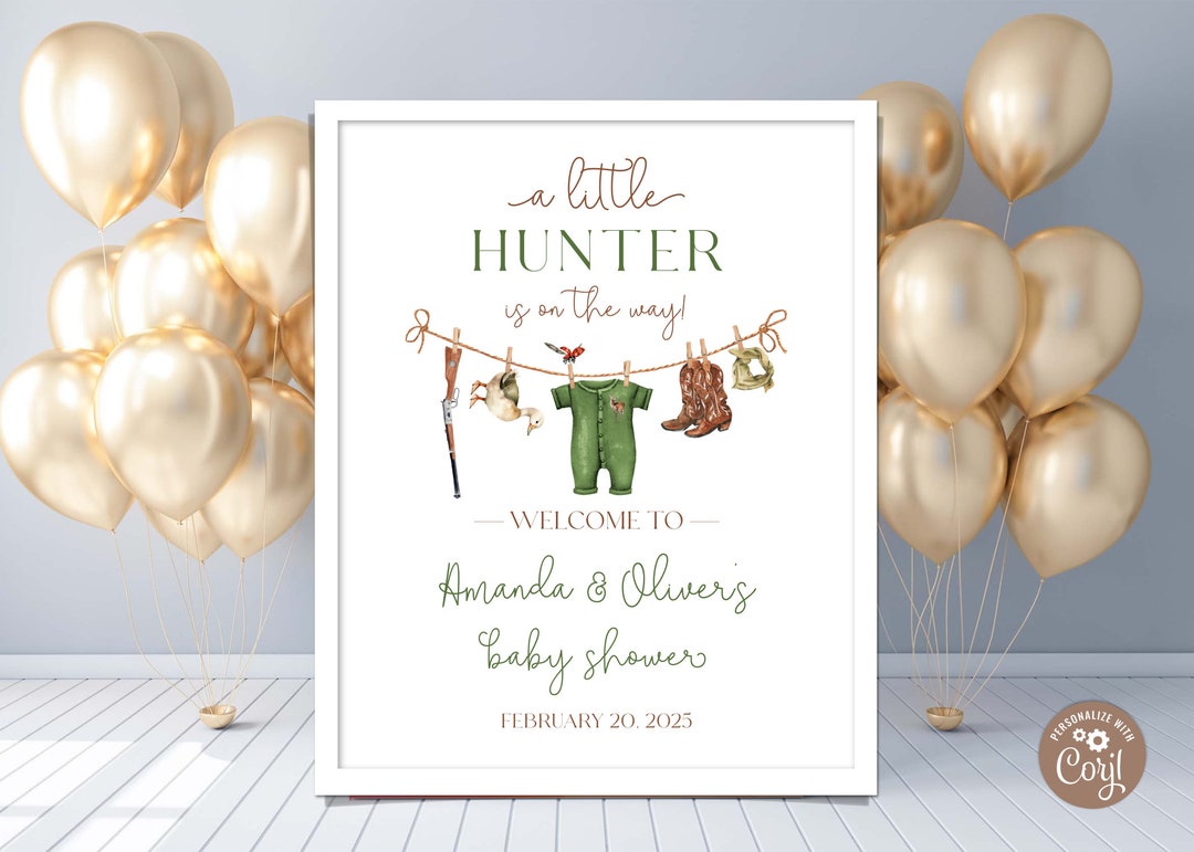 Editable Duck Hunting Baby Shower Welcome Sign. Welcome Sign A Little ...