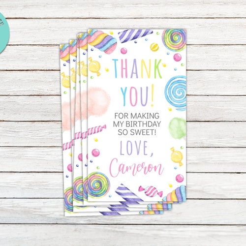 Candy Party Tags EDITABLE Candy Land Party Favor Tags Sweet - Etsy