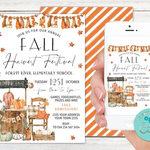 Editable Fall Harvest Party Invitation. Fall Festival Invitation. Fall ...