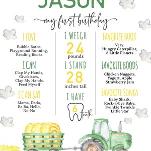 Editable Green Tractor, Bales of Hay Birthday Invitation Bundle ...