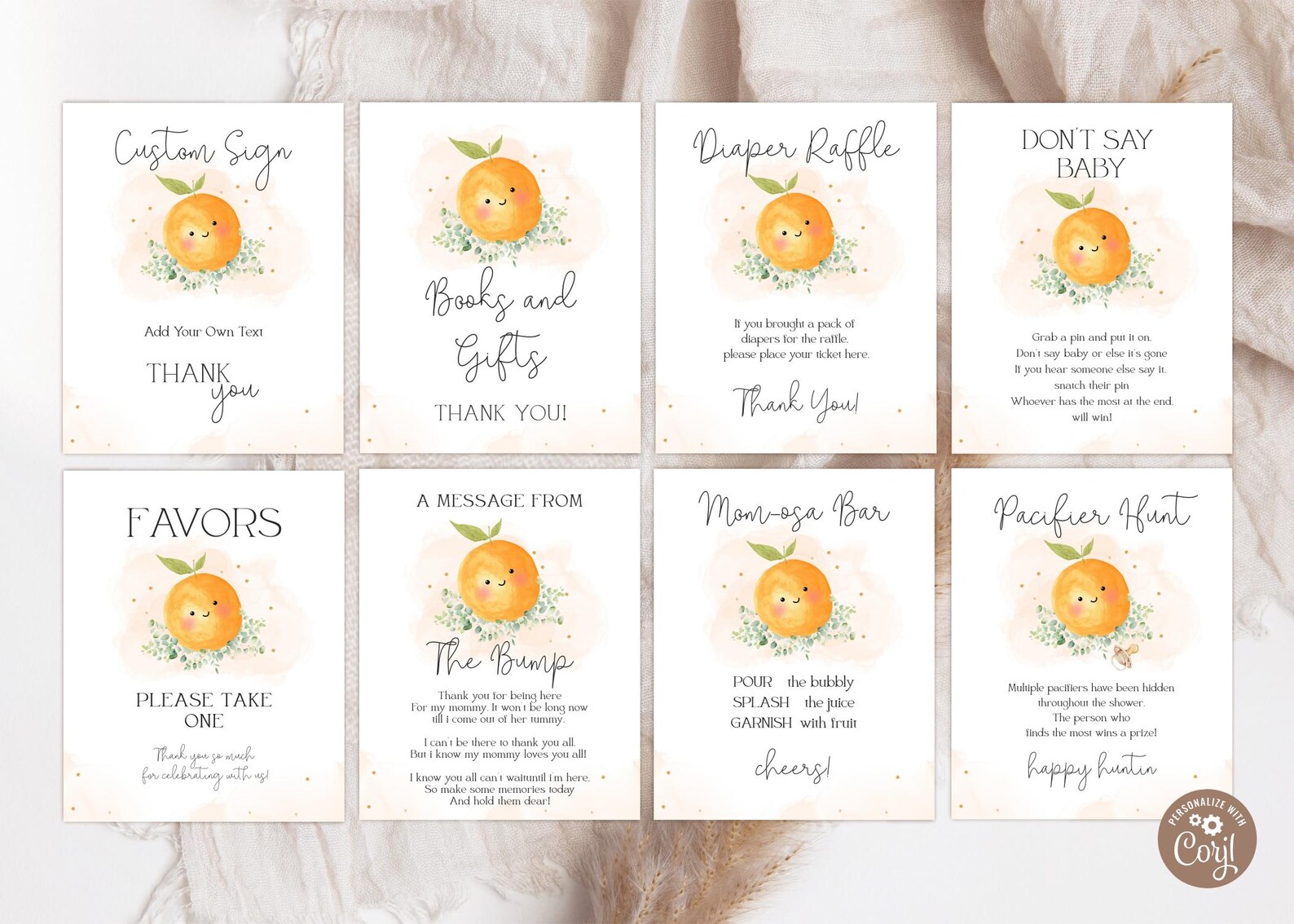 Editable Little Cutie Baby Shower Sign Bundle. A Little Cutie is on the ...