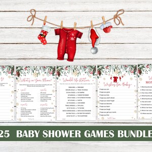Editable Santa Baby Shower Games Bundle. Santa Baby Clothes Game Pack ...