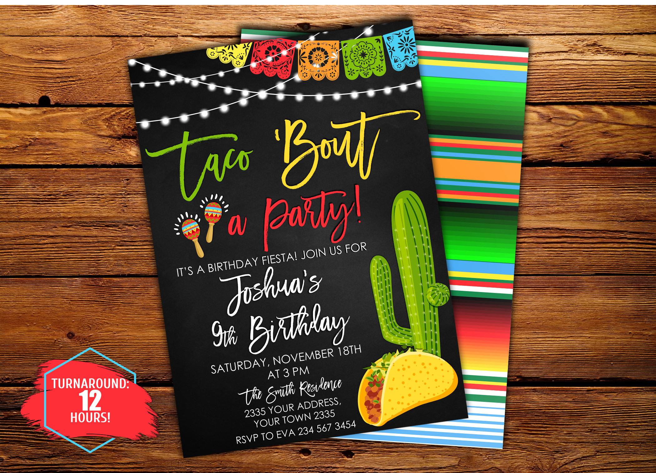 Taco Bout A Party Invitation Fiesta Birthday Invitation Etsy