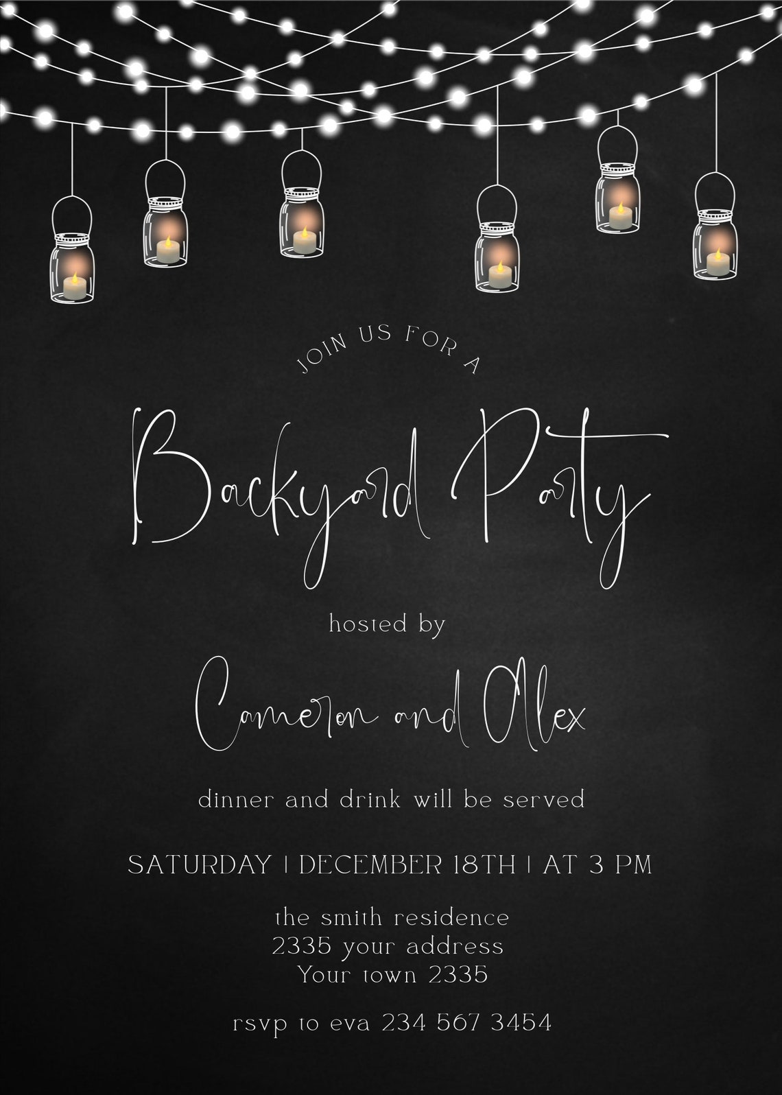 Editable Backyard Party Invitation. Housewarming Party. - Etsy