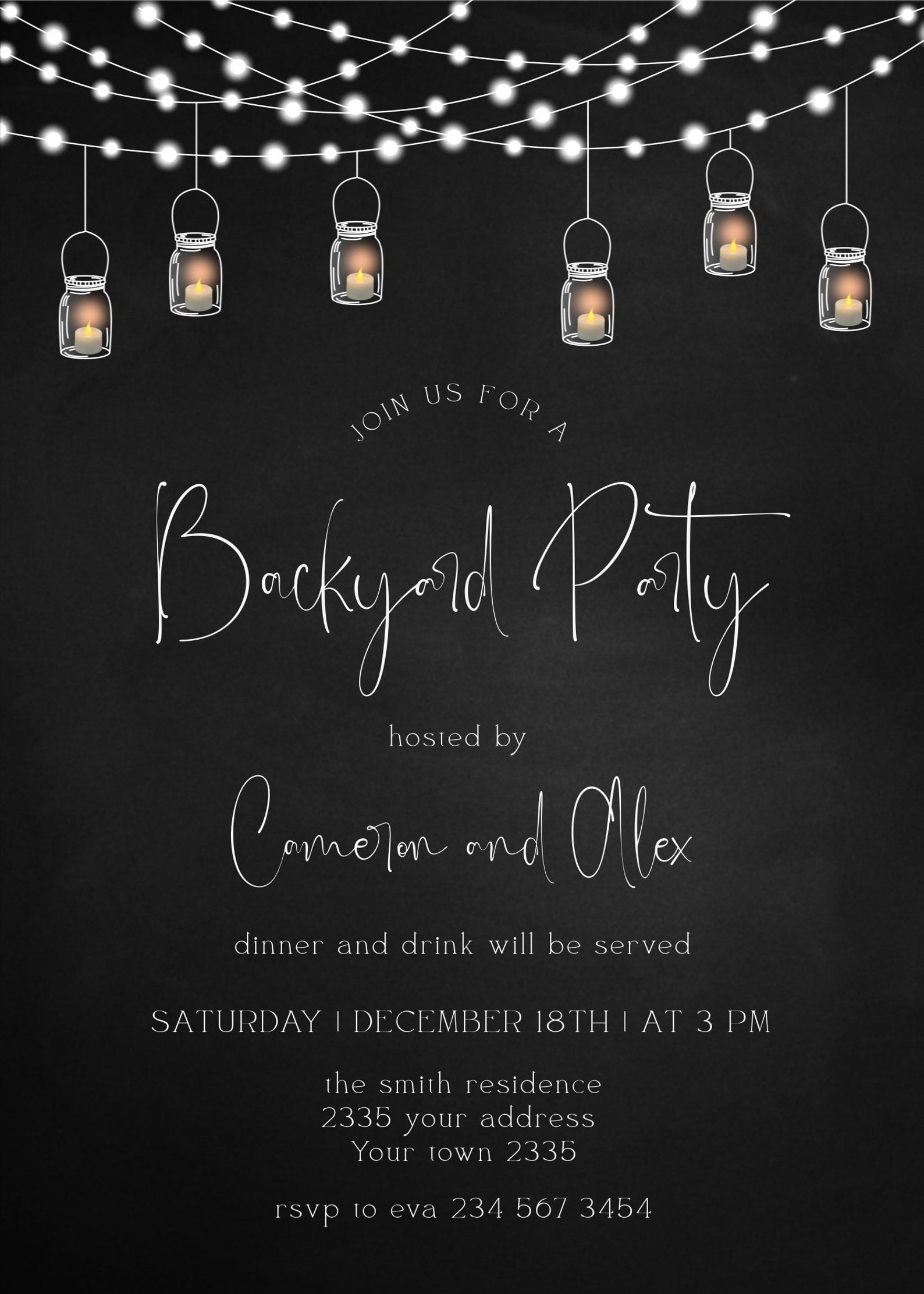 Editable Backyard Party Invitation. Housewarming Party. - Etsy