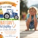 Editable Tractors Pumpkins Bales of Hay Birthday Invitation. - Etsy