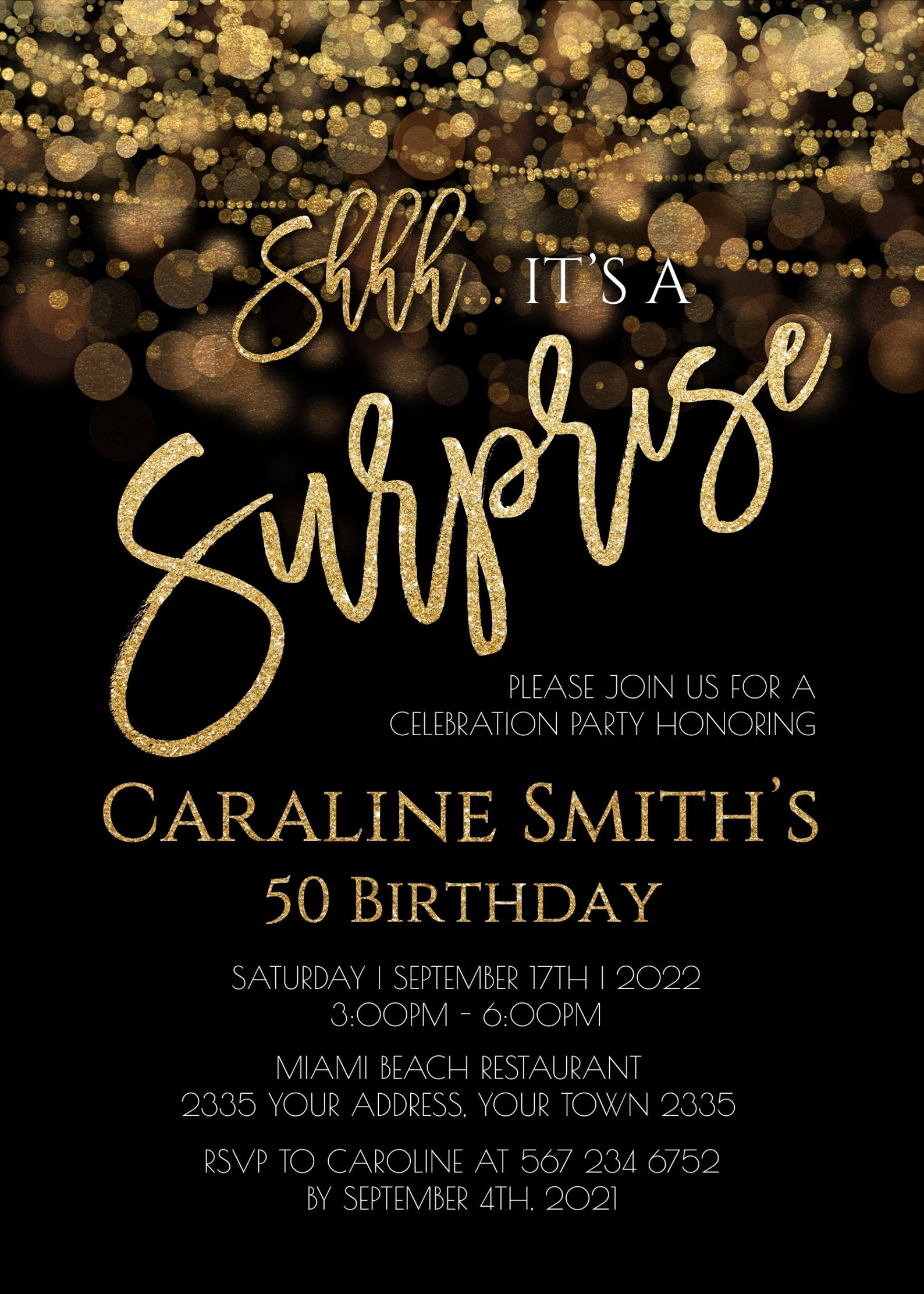 Editable Surprise Birthday Invitation. Any Age Surprise - Etsy