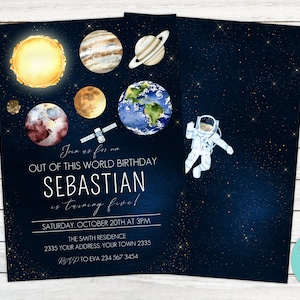 Editable Planet Birthday Invitation. Outer Space Invitation. Space ...
