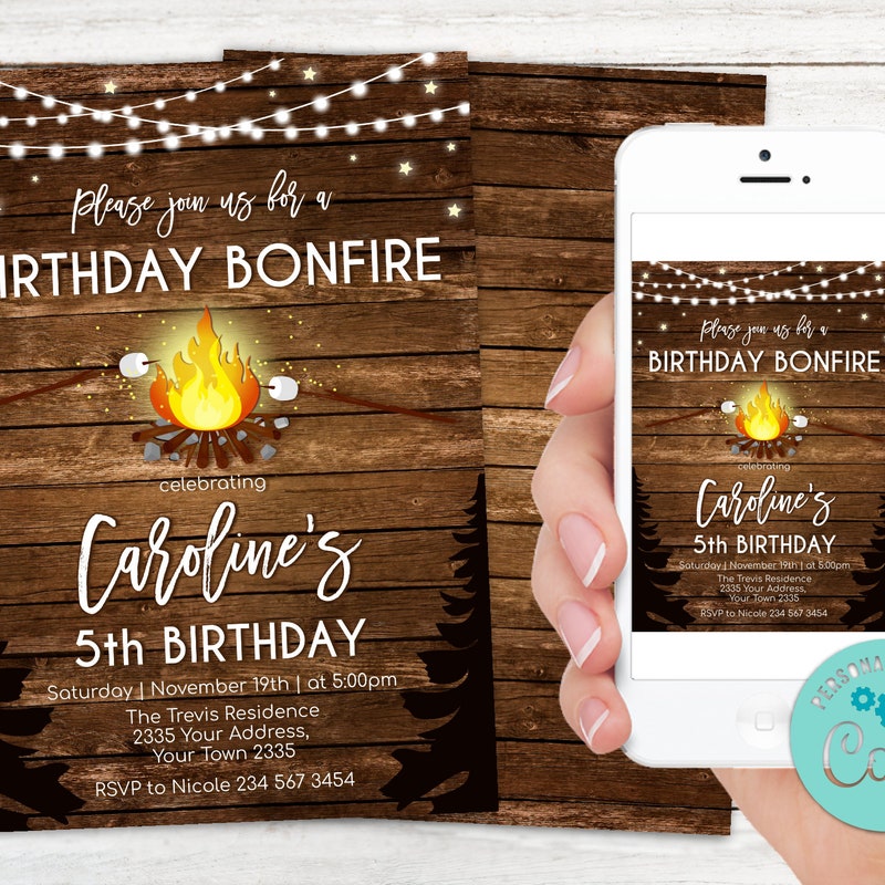 Campfire Invitations - Etsy