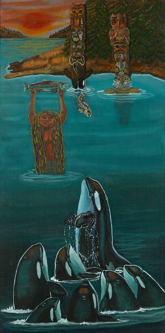 Original Killer Whale Acrylic Painting southern Resident Orca - Etsy