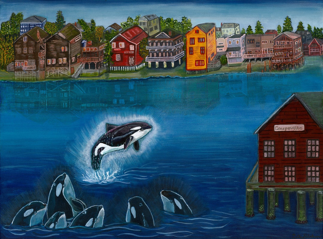 Tokitae Orca Killer Whale Original Painting in Acrylic 24 X 18 ...