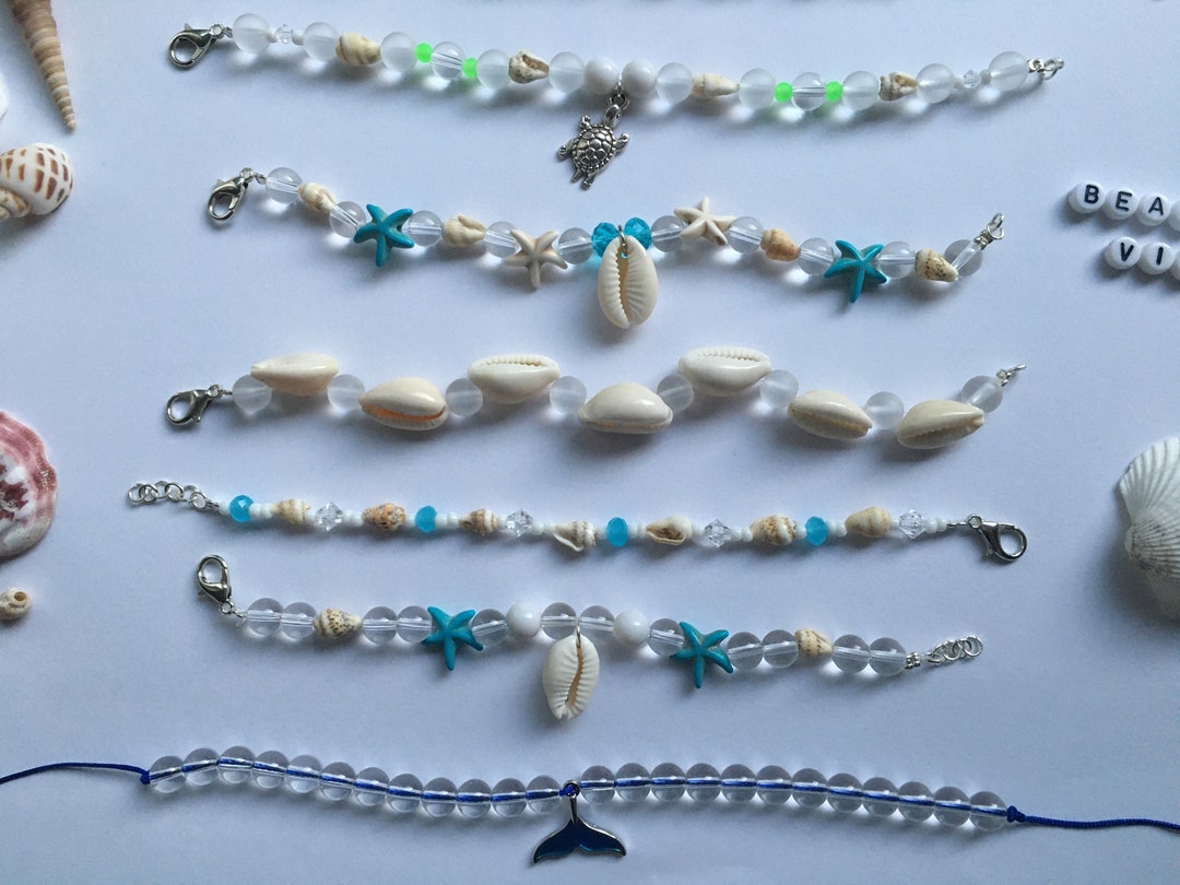 Beach Beaded Bracelets Shell Bracelets Beach Themed Bracelets - Etsy