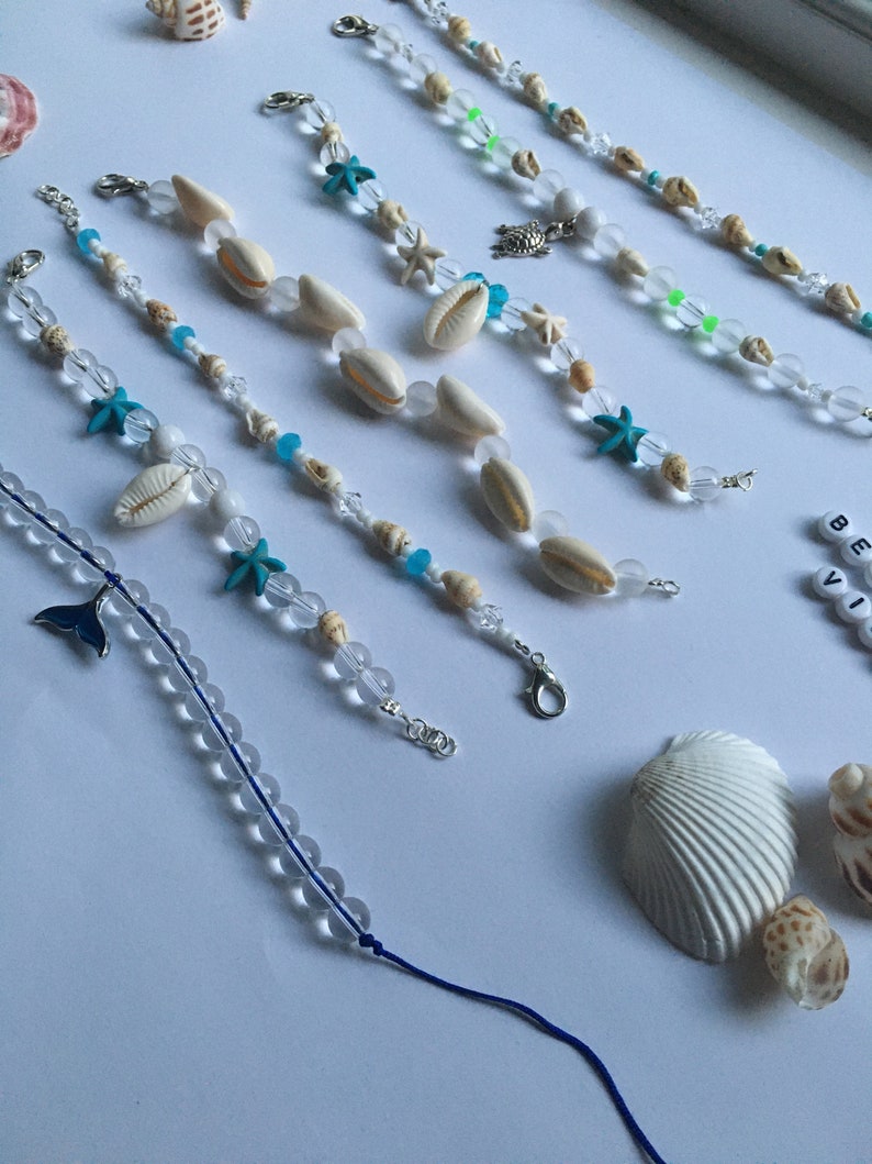 Beach Beaded Bracelets Shell Bracelets Beach Themed - Etsy