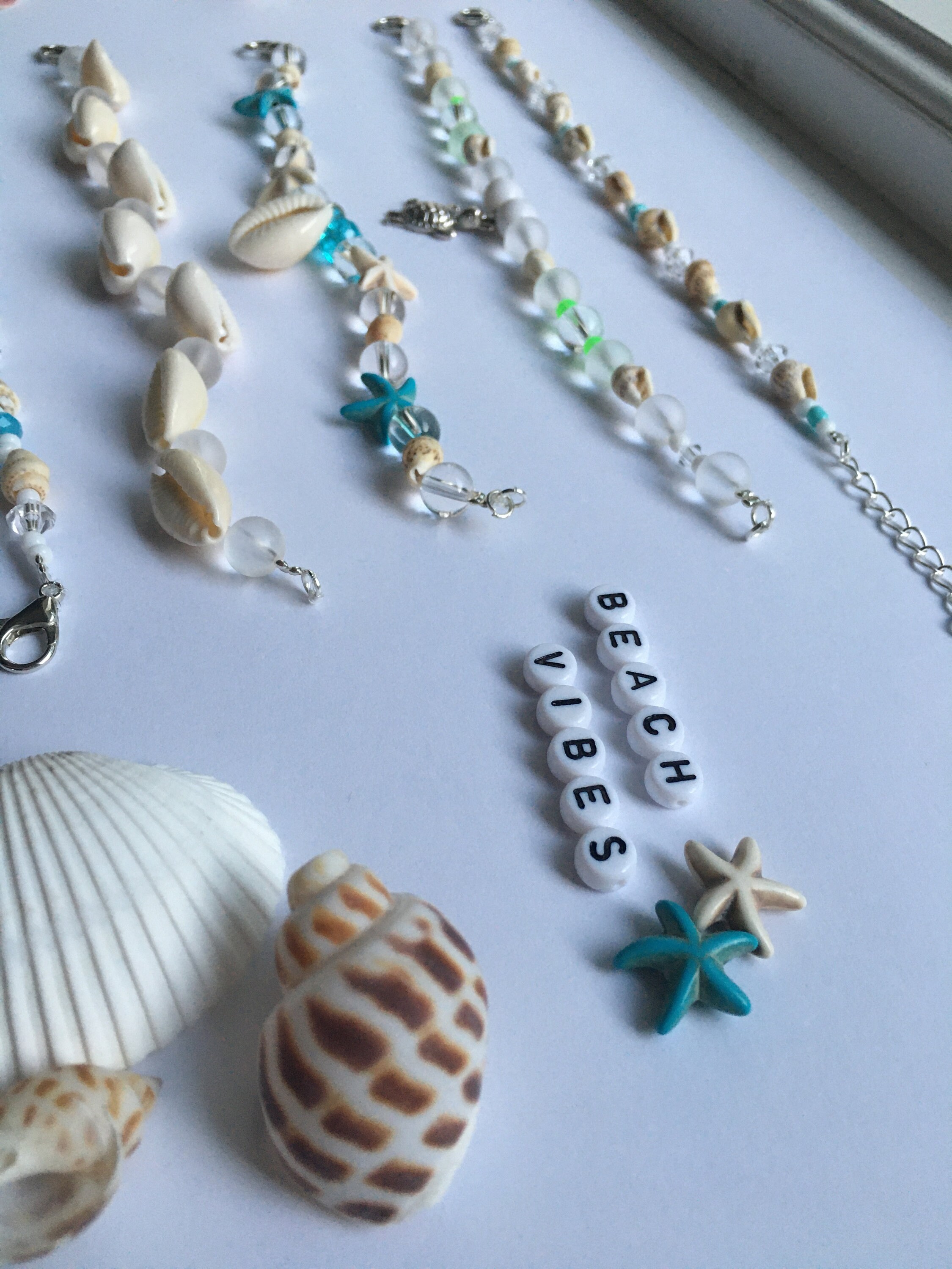 Beach Beaded Bracelets Shell Bracelets Beach Themed - Etsy