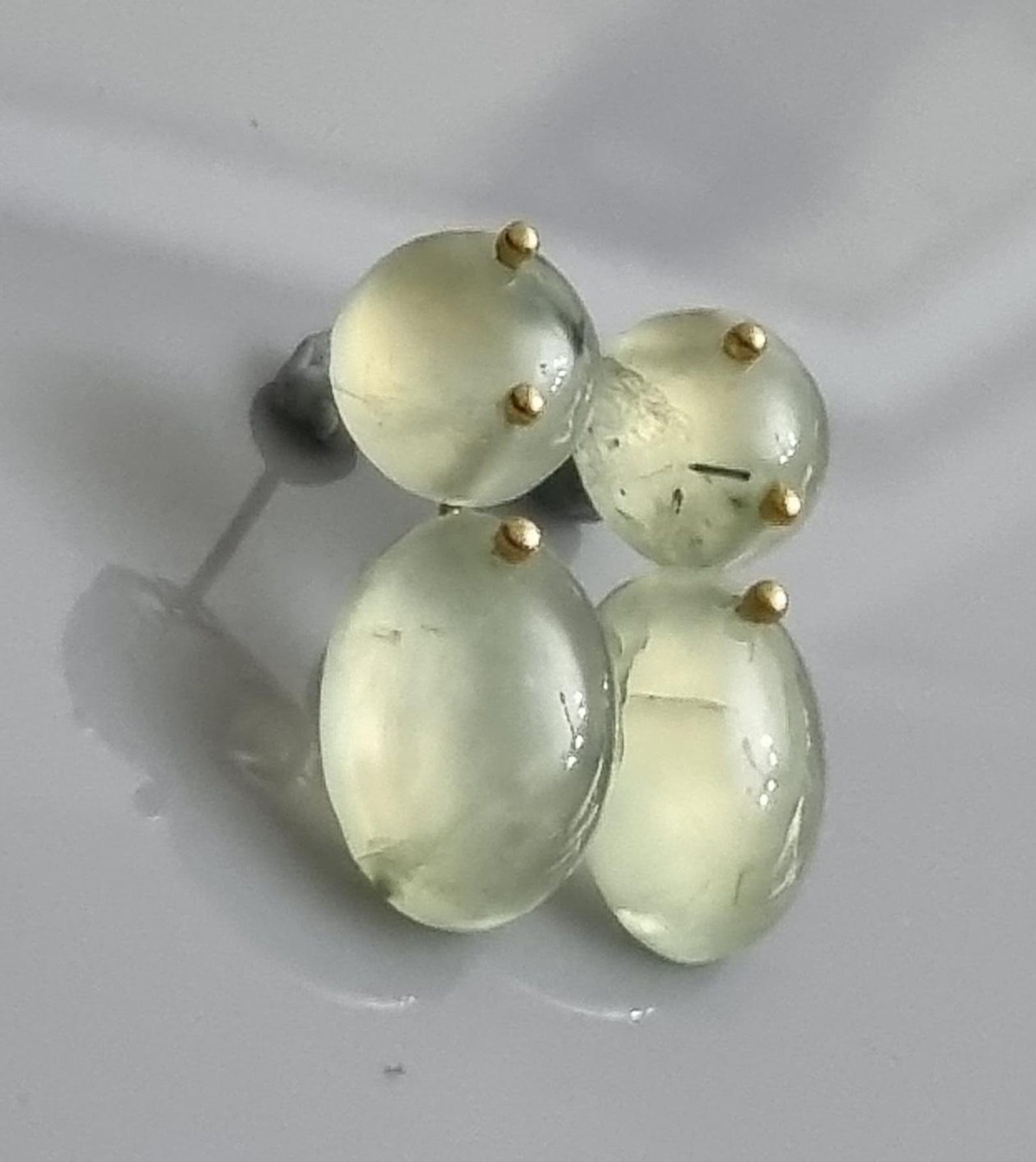 JUICY JELLY GEMS Green Amethyst (prasiolite) Cabochons Double Drop ...