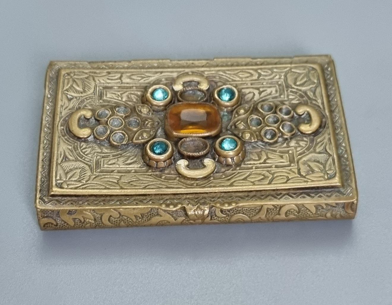 1920's Bohemian Czech Bejewelled Blue and Brown Topaz Paste Art Deco ...