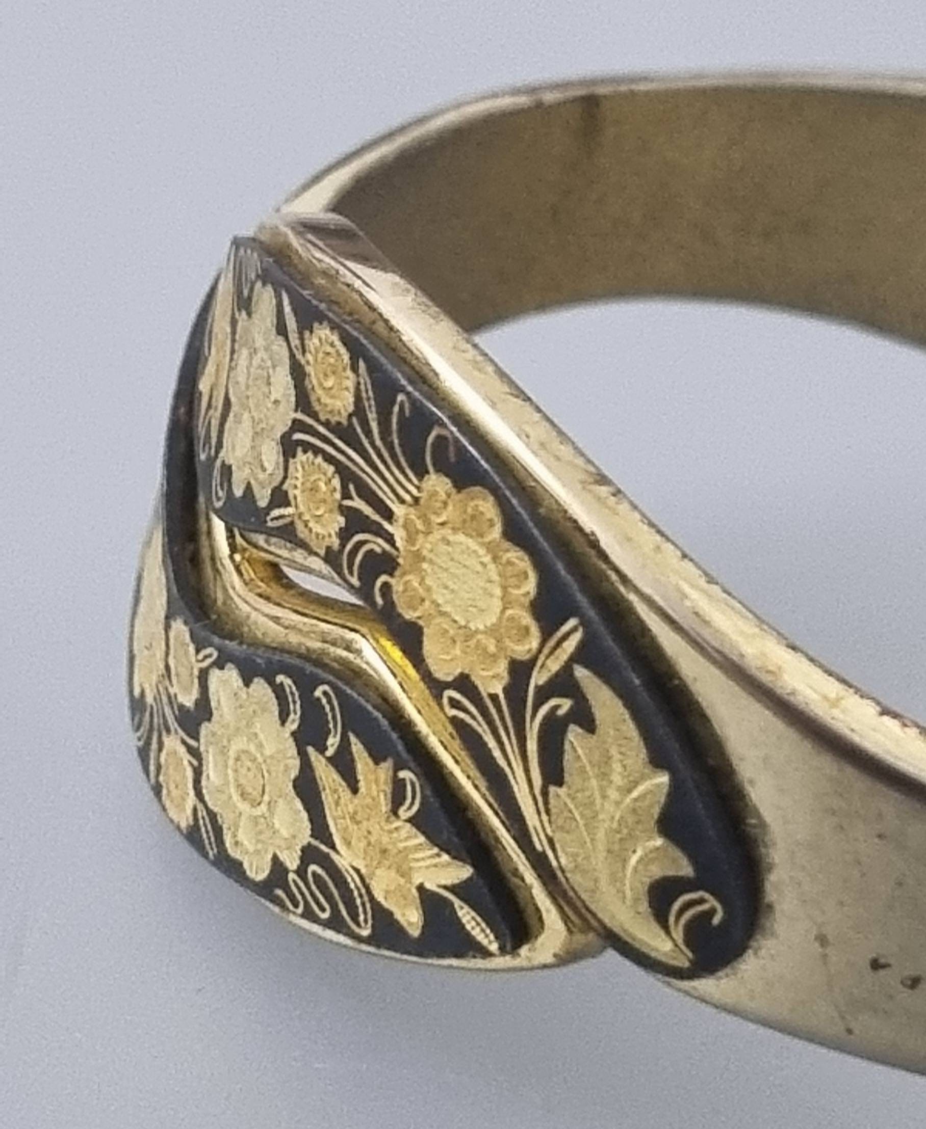1950's Vintage Crossover Damascene Clamper Bangle Floral - Etsy