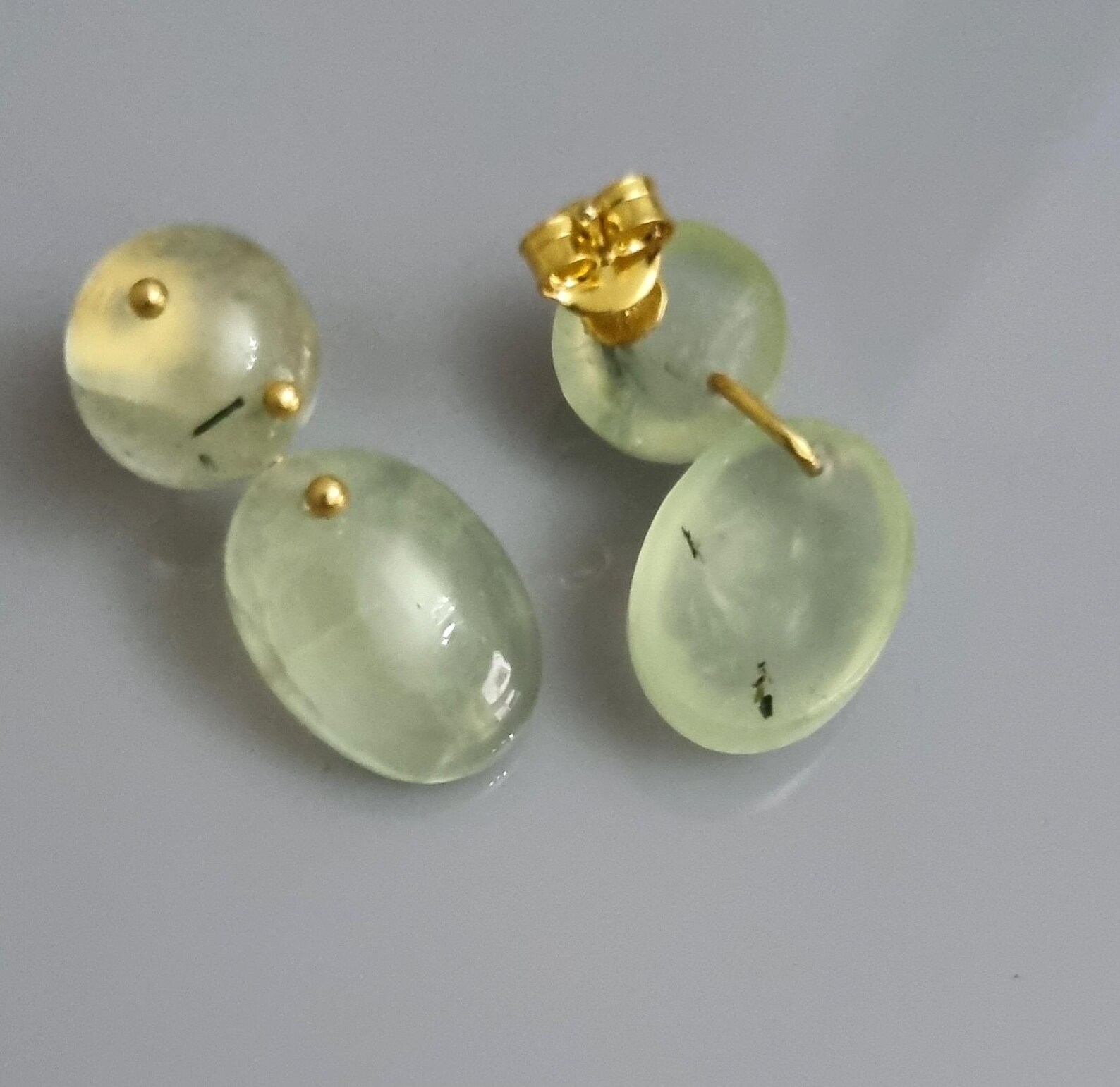 JUICY JELLY GEMS Green Amethyst (prasiolite) Cabochons Double Drop ...