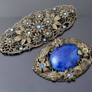 1920's Czech NEIGER? Bros Vintage Lapis Blue and Sapphire Blue Glass ...