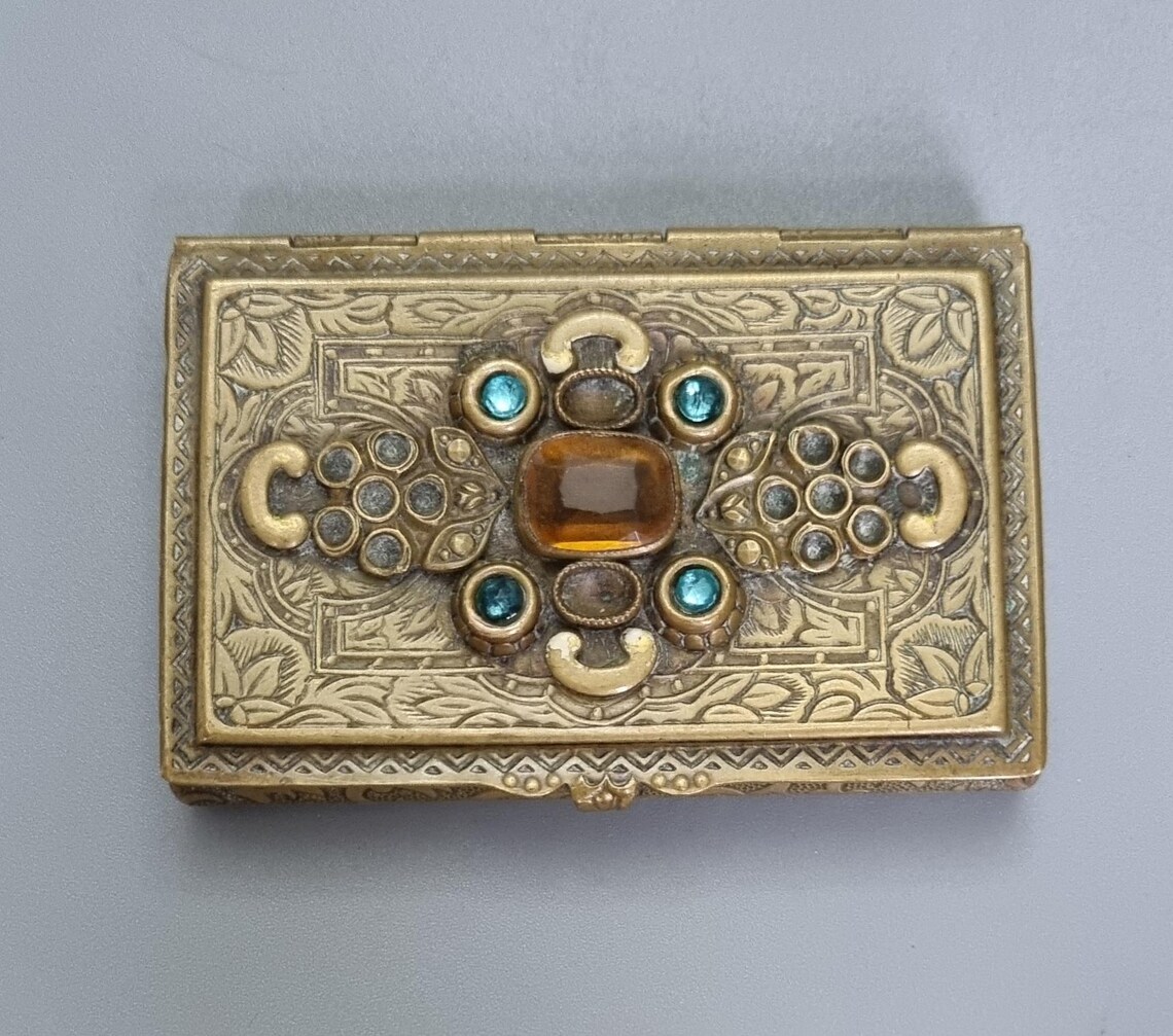 1920's Bohemian Czech Bejewelled Blue and Brown Topaz Paste Art Deco ...