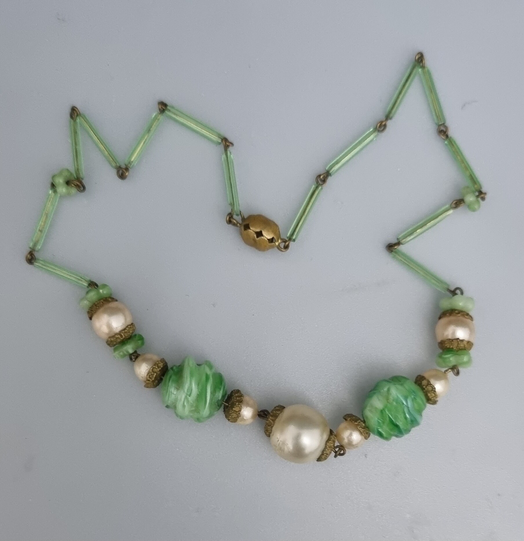 Original Czech Lamp-work Spun Sugar Drizzle Beads Early Deco Peking ...