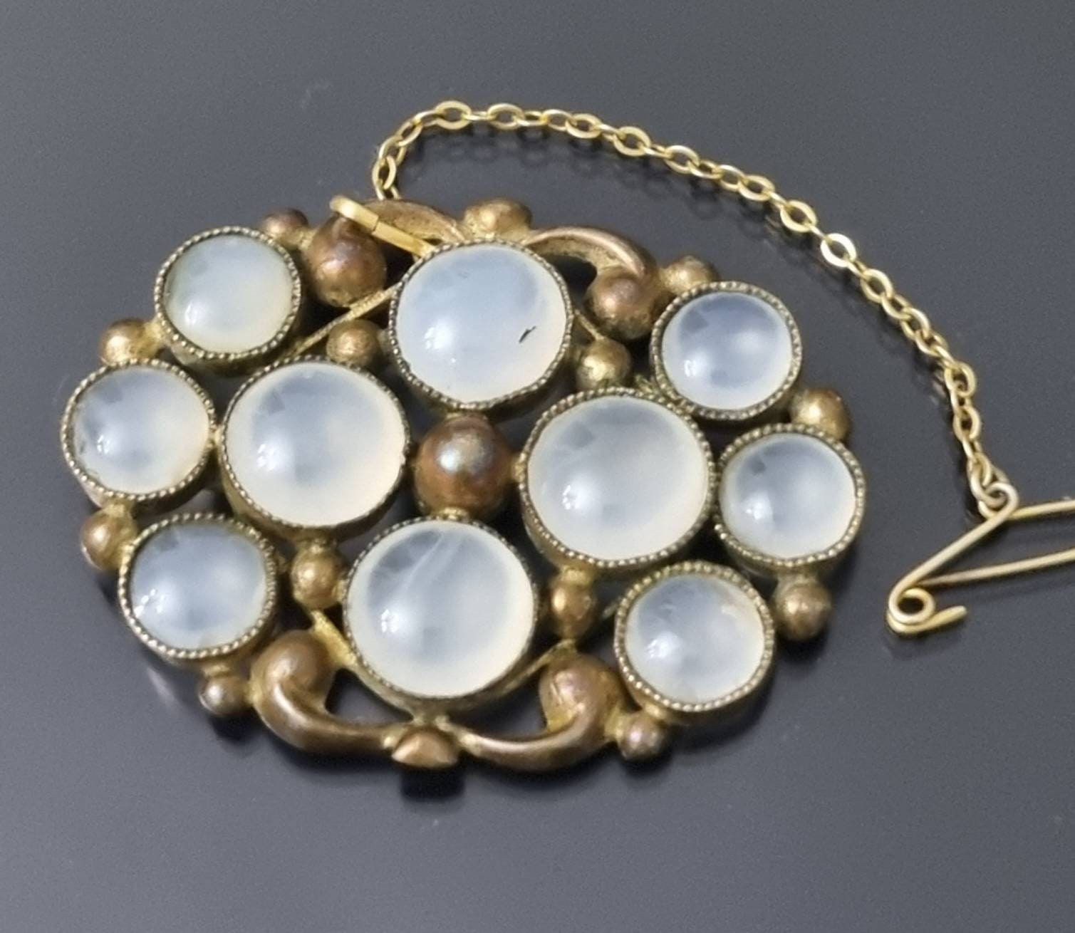Antique Georgian Pinchbeck and Moonstone Cabochons Brooch With - Etsy