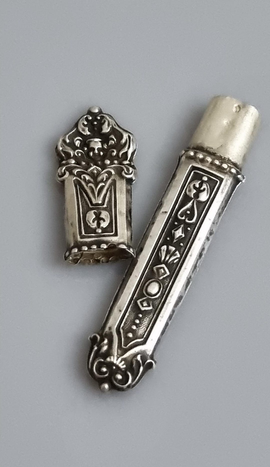 RARE Antique French Silver Art Nouveau 'green Man' Needle Sewing Case ...