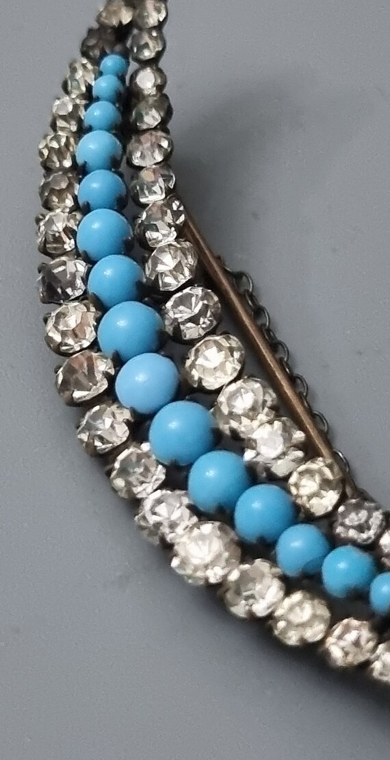 Antique Victorian Diamond Paste and Turquoise Glass(?… - Gem