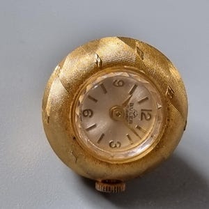 Vintage BULER 17 Jewels Swiss Watch Ball Pendant Gold Tone Engine ...