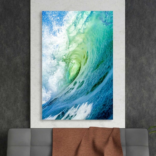 Big Blue Wave Ocean Wall Art Surf Canvas Beach Photography - Etsy