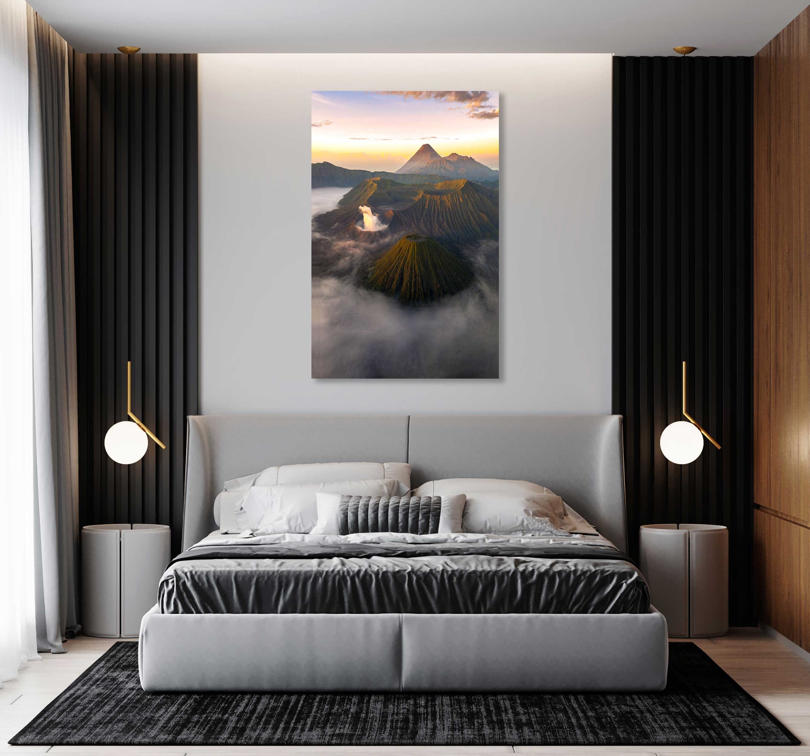 Volcanoes Print Volcanoes Landscape Volcanoes Wall Decor Volcanoes Wall ...