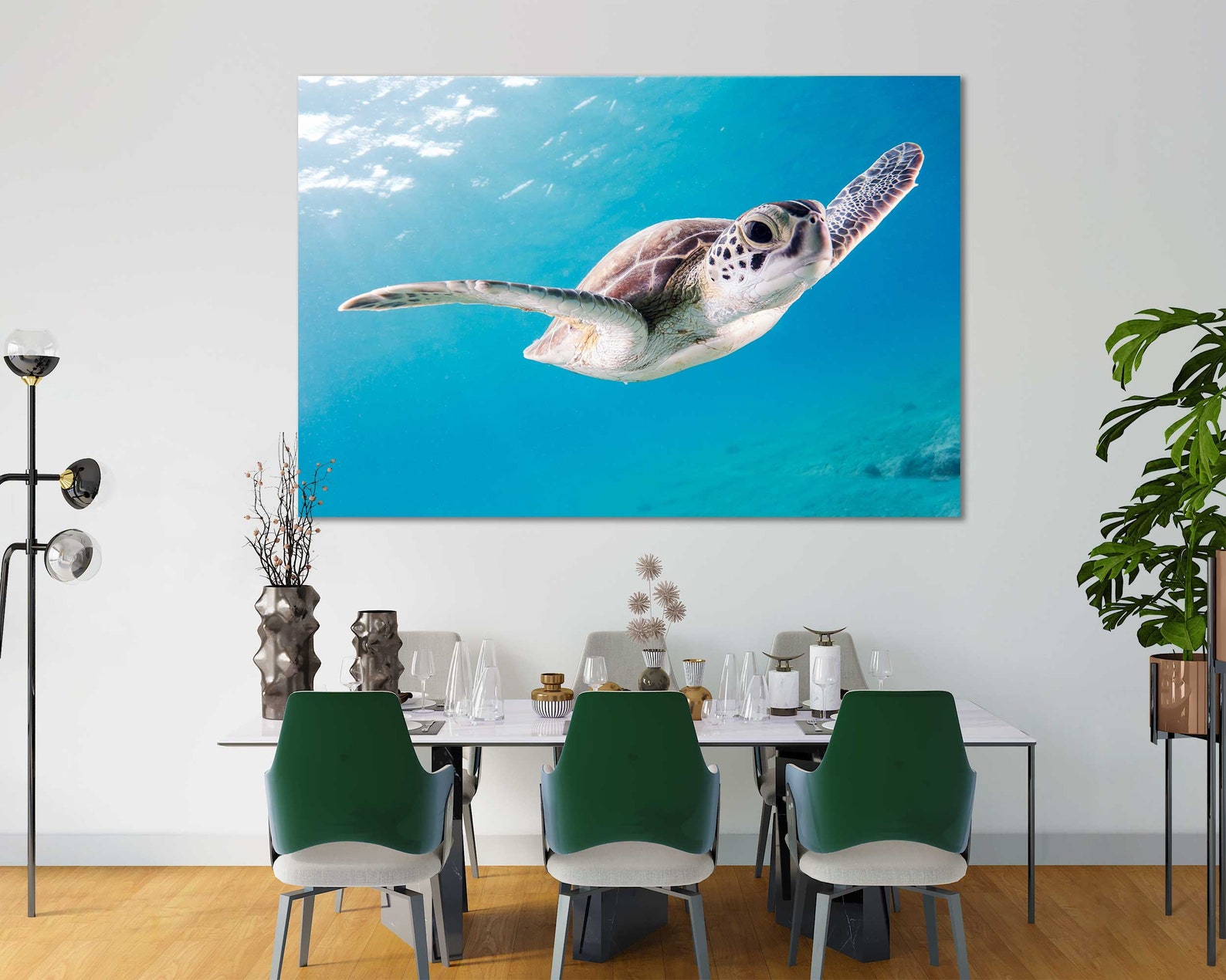 Sea Turtle Canvas Wall Art Underwater Life Print Art - Etsy