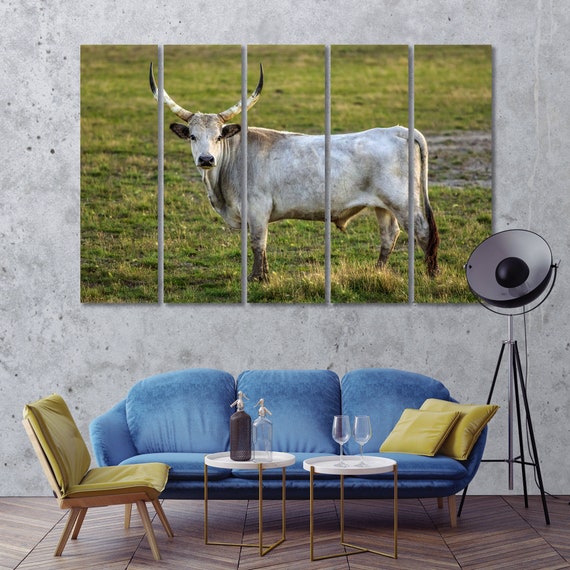 Longhorn Bull Pictures for Living Room Walls | Etsy