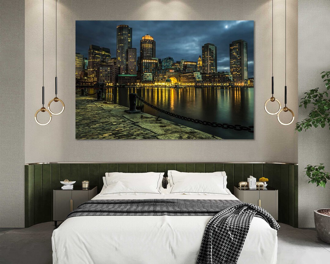 Canvas Set of Boston City, Boston Wall Decor, Boston Print Canvas ...