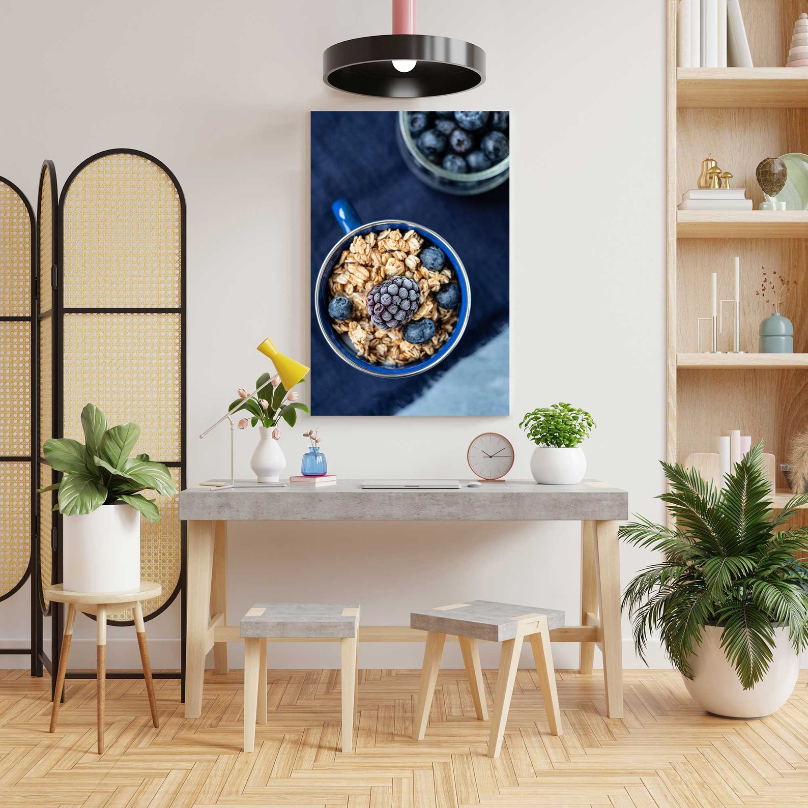 Granola With Berries Wall Art Decor for Kitchen Room, Canvas Prints for ...