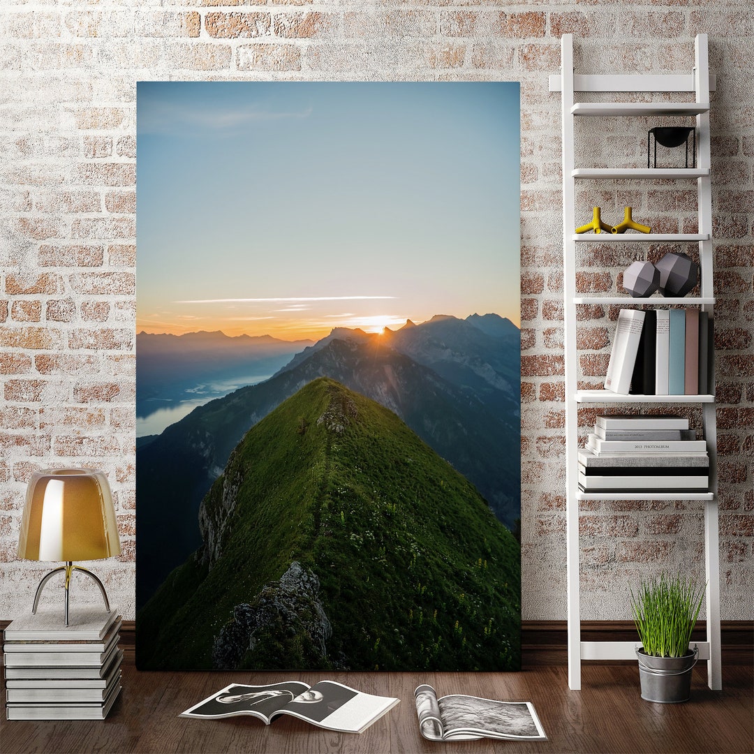 Beautiful Nature Sunset Wall Art Prints, Mountains Wall Decor Paintings ...