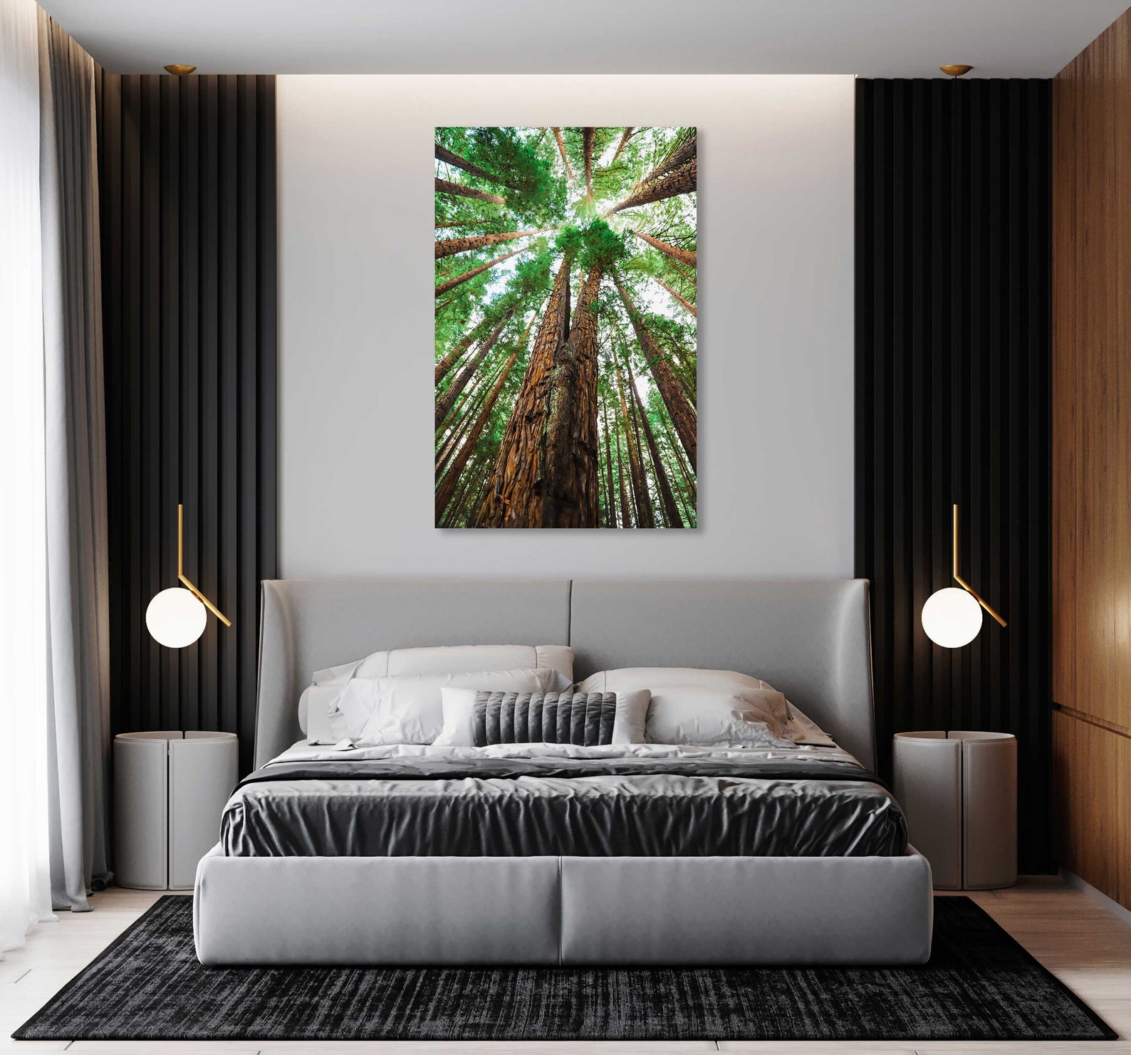 Forest Trees Wall Home Decor Green Forest Trees Wall Art for | Etsy