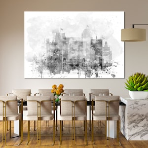 Newark New Jersey Watercolor Canvas Prints Wall Art Newark Skyline ...