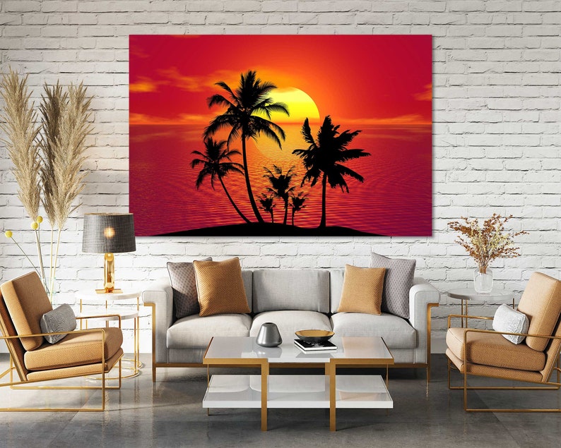 Tropical Large Wall Art Canvas Print Island Beach Ocean View - Etsy