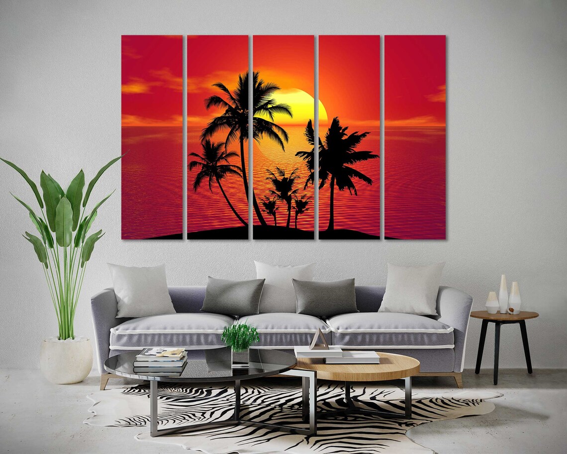 Tropical Large Wall Art Canvas Print Island Beach Ocean View | Etsy