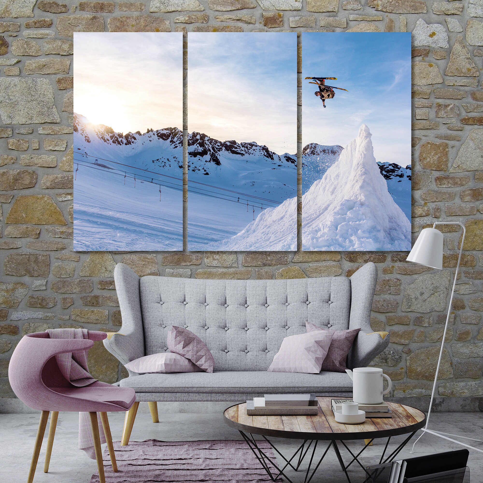 Skiing Wall Decor Canvas Prints Ski Bedroom Wall Decor Ideas | Etsy